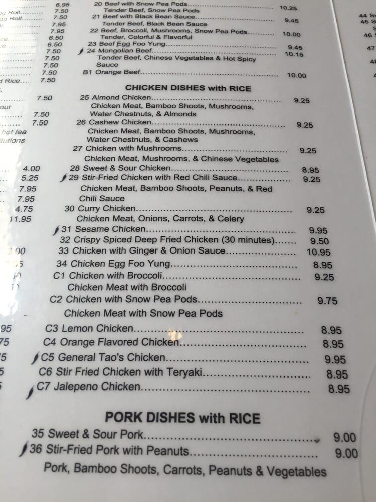Menu at Chen's Chinese Restaurant, Albuquerque