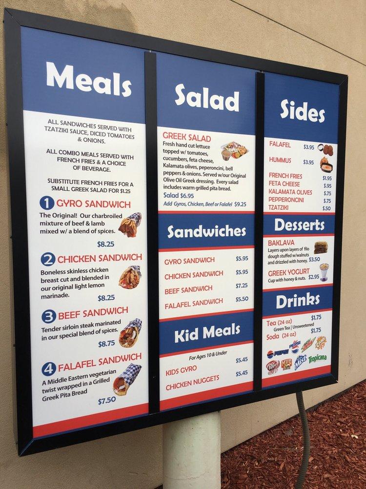 Menu at Gyroz fast food, Aurora, E Iliff Ave