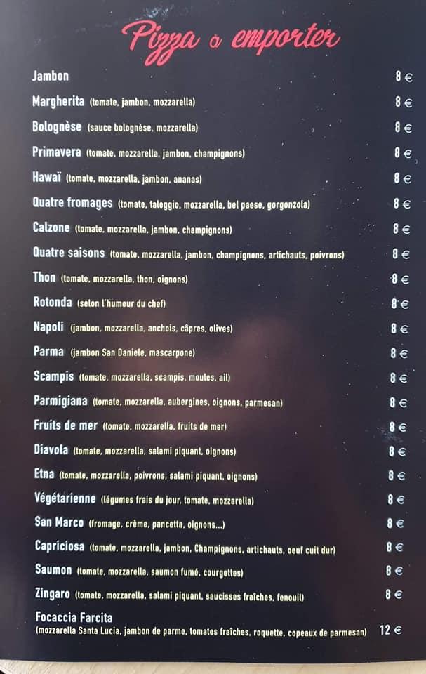 Menu at La Rotonda, Herstal, 1 ère avenue