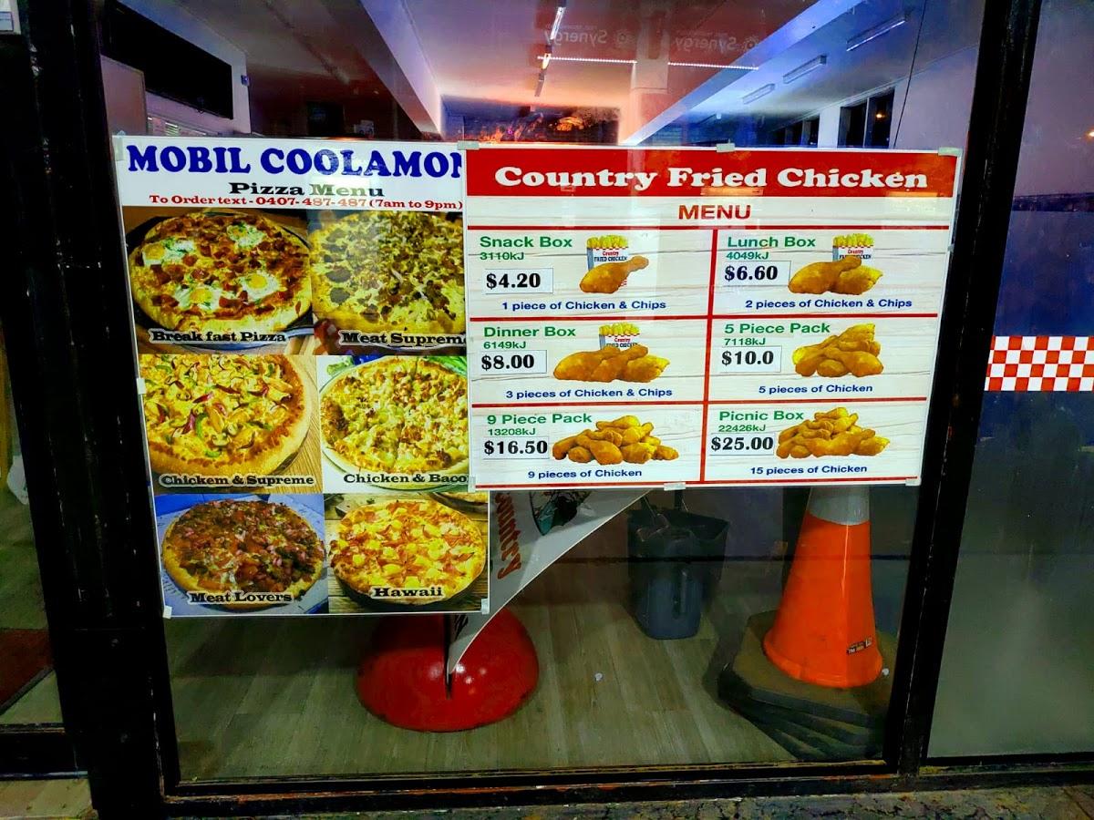 Menu at Mobil Coolamon cafe, Coolamon