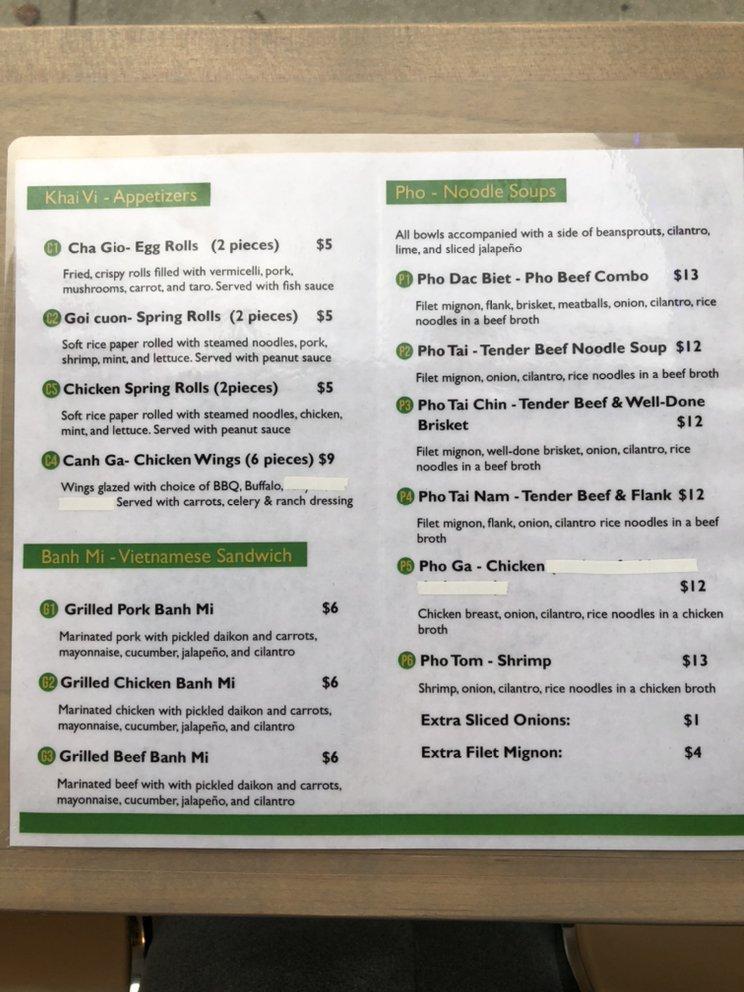 Menu at PHO - TASTIC restaurant, Johns Creek