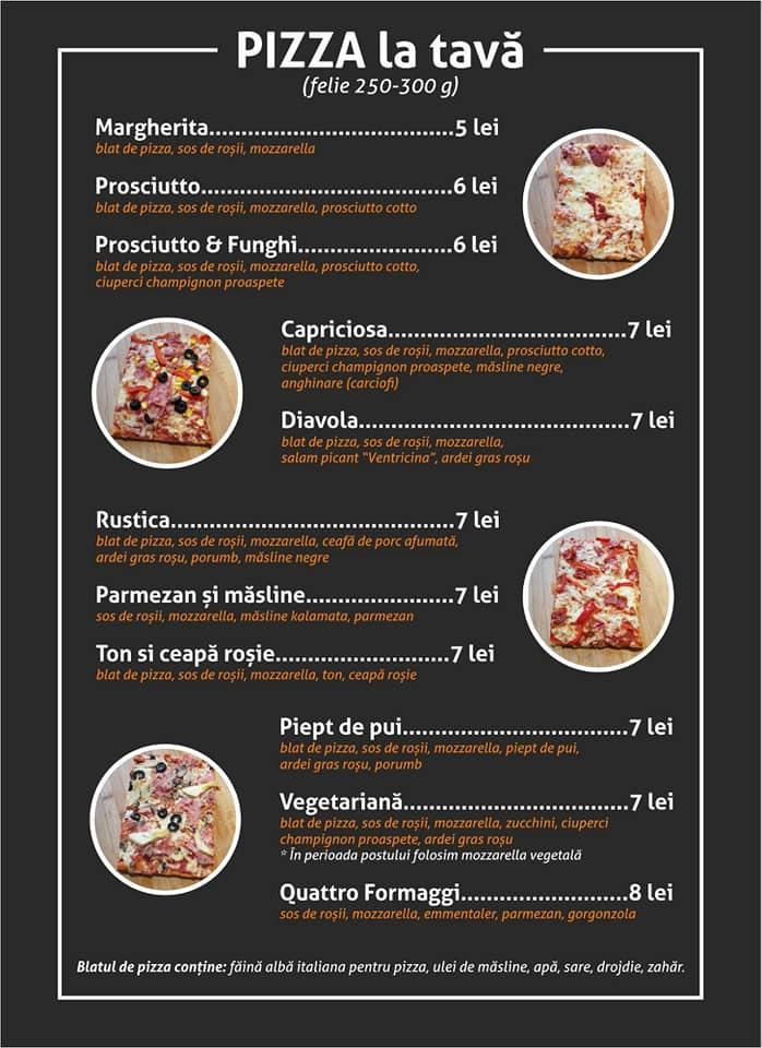 Menu at PizzaWay, Bacău