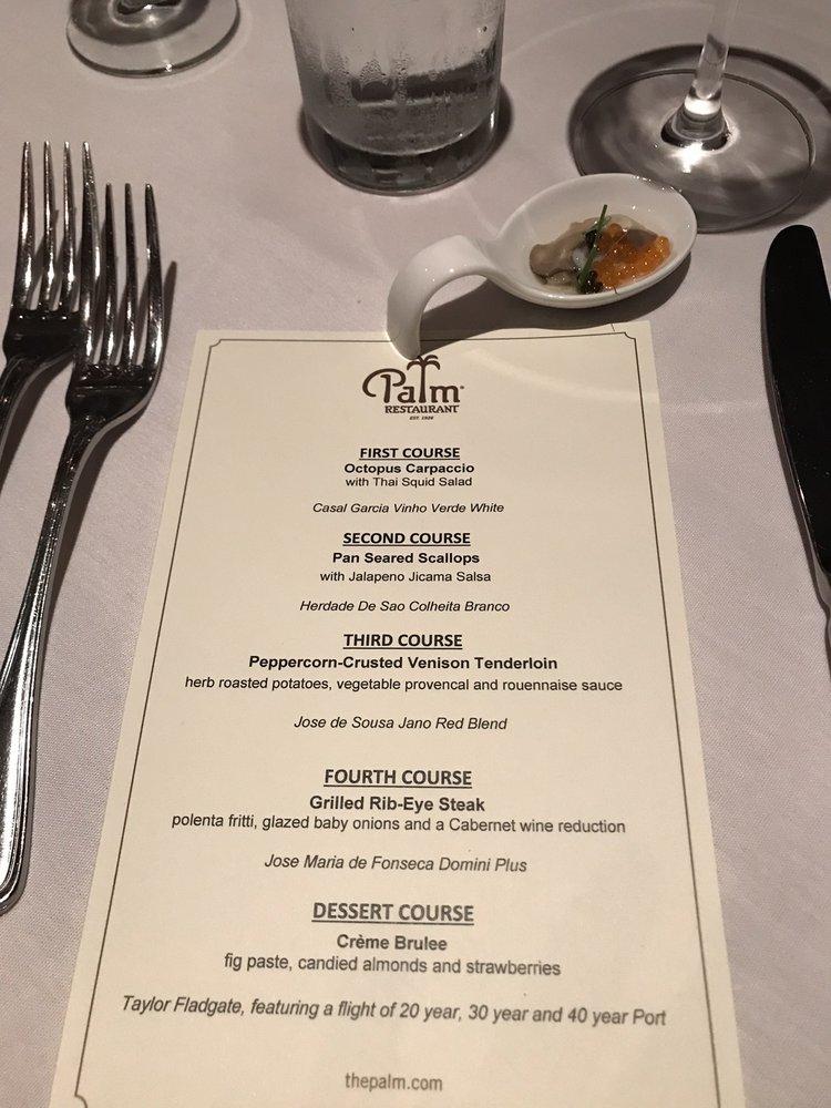 Menu at The Palm - Washington, D.C steakhouse, Washington