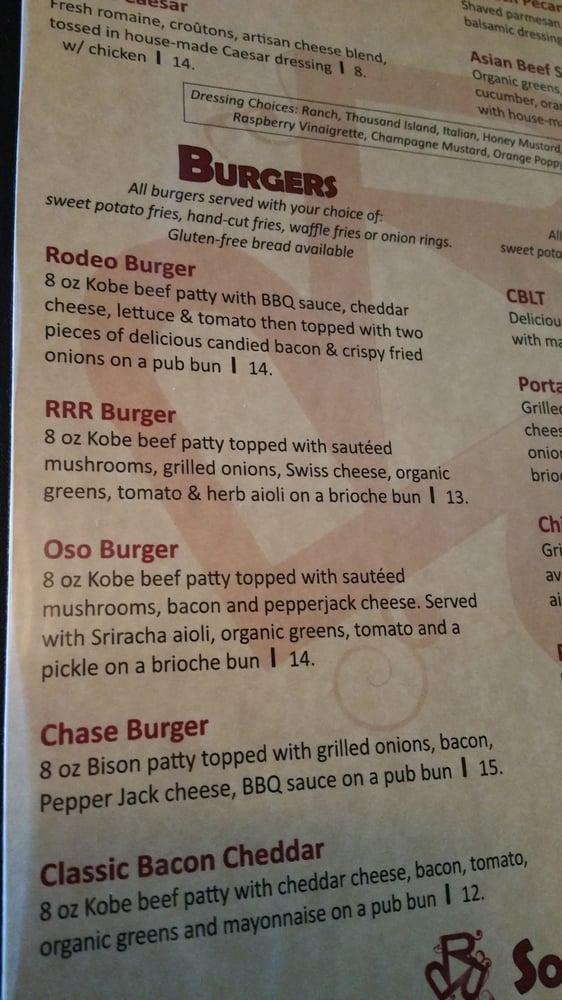 Menu at The Restaurant at Rhodes River Ranch, Oso