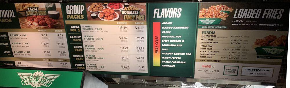 Menu at Wingstop restaurant, Bellmead, 600 N Loop 340 #104