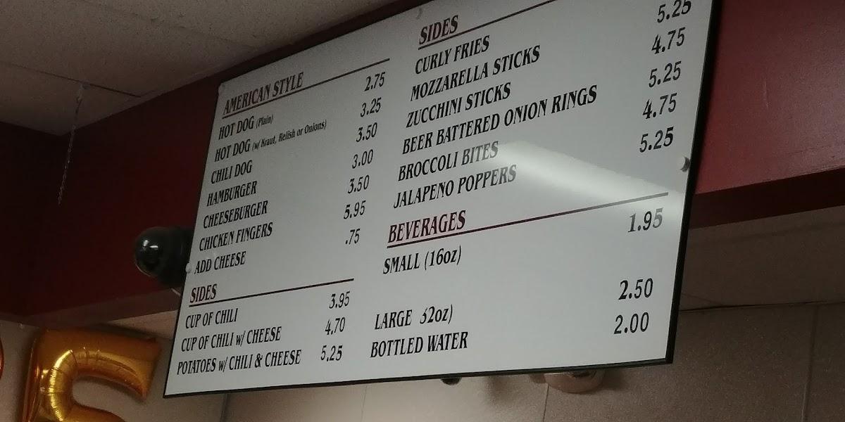 Menu at Jimmy Buff's Italian Hot Dogs restaurant, Kenilworth