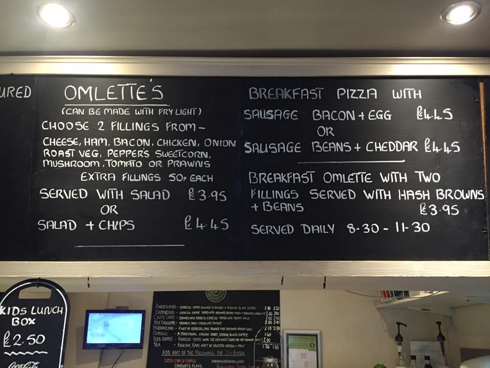 Menu at Ivy Coffee House, Blyth