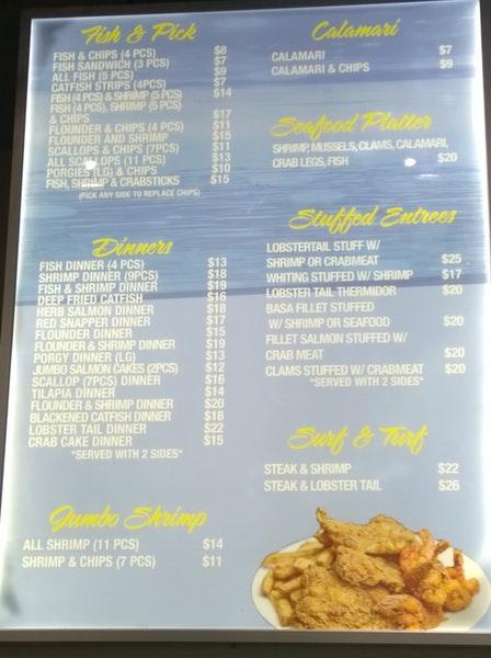 Menu at Lighthouse Fish Market restaurant, New York City, Frederick ...
