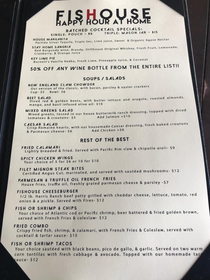 Menu at Santa Barbara FisHouse, Santa Barbara