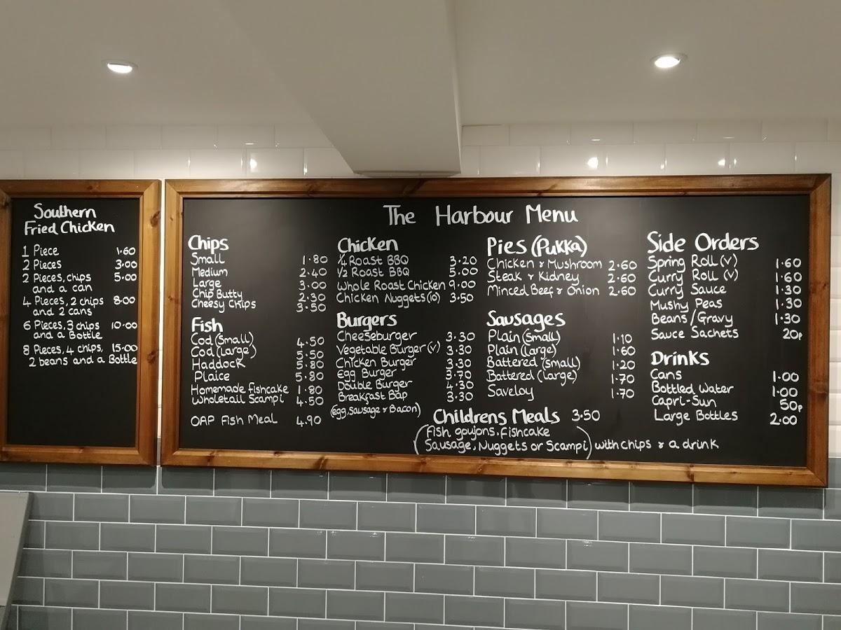 Menu at The Harbour Fish & Chips restaurant, Faringdon