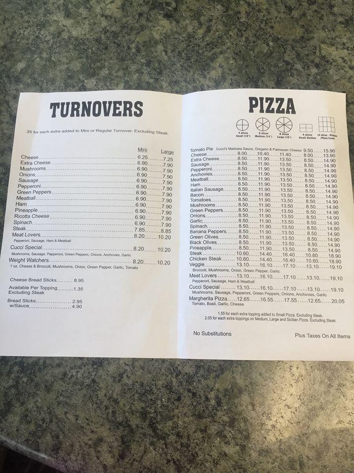 Menu at Luca's Pizza pizzeria, Covington