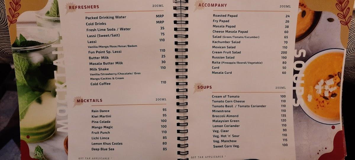 Menu at Funpoint Garden Restaurant, Ahmedabad, Tapovan Cir