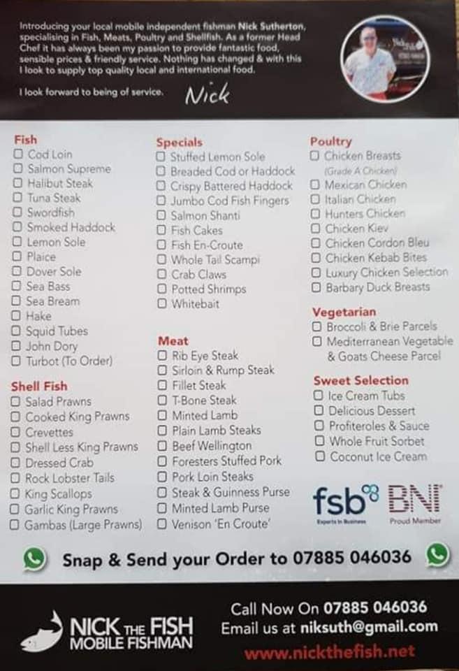 Menu at Butchers Arms pub & bar, Southam