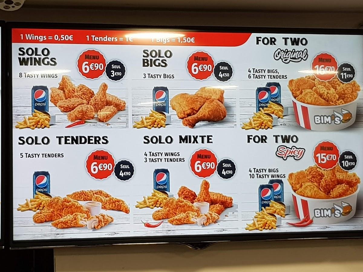Menu au BIM'S Fried Chicken restaurant, Persan