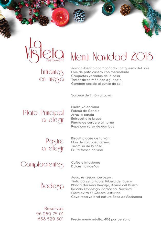 Menu at La Visteta restaurant, Barx, km1 sn La Visteta
