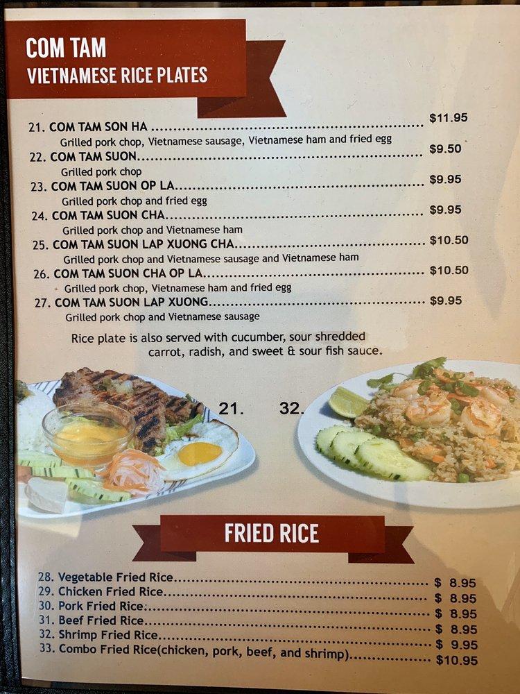 Menu at Phở Son Ha restaurant, Palatine, N Rand Rd