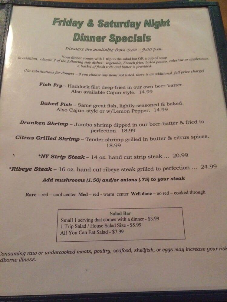 Menu at Orion Inn Bar & Grill, Coudersport