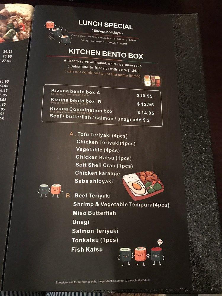 Menu at Kizuna Sushi Bar & Grill, Kaneohe