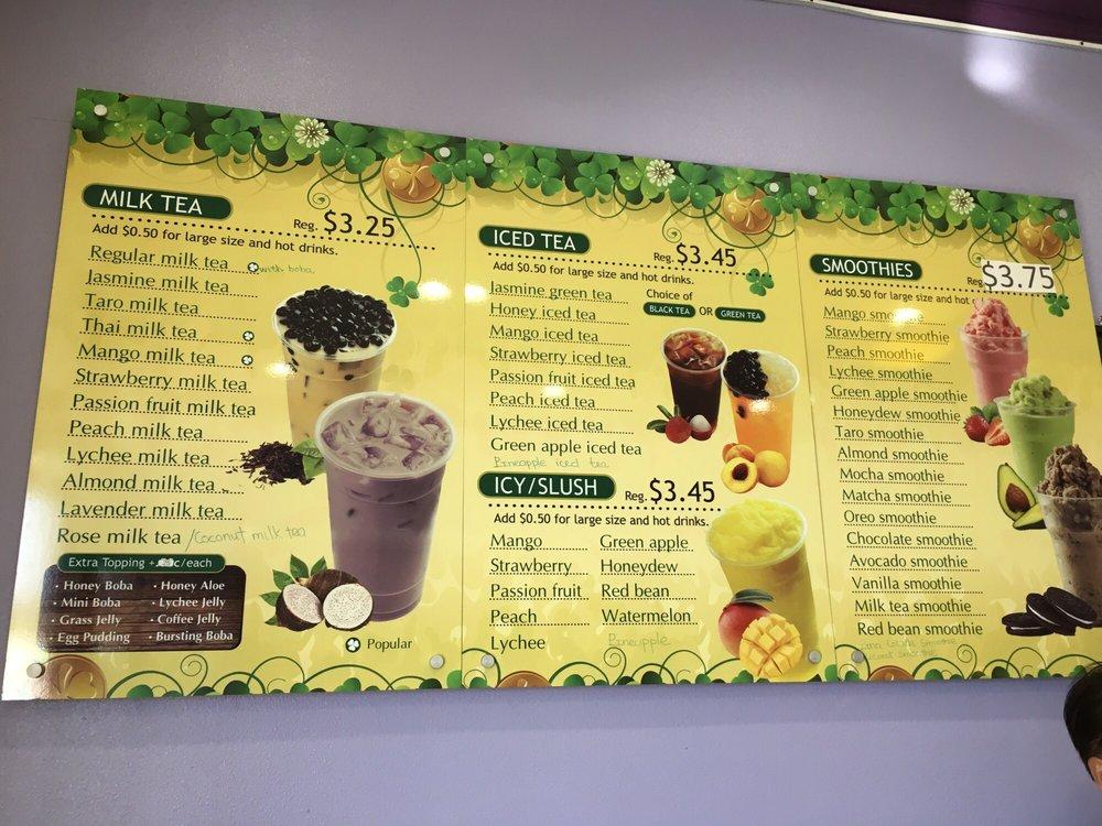 Menu at Lucky Boba, South Gate