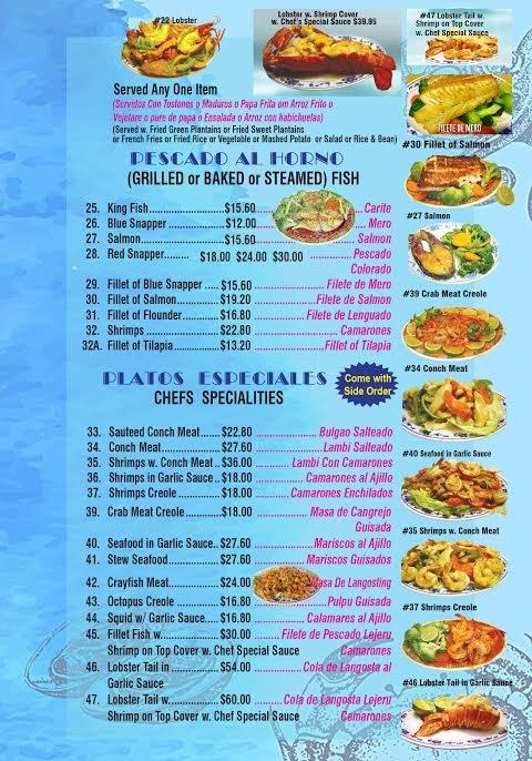 Menu at Seaflower Fish Market restaurant, New York City