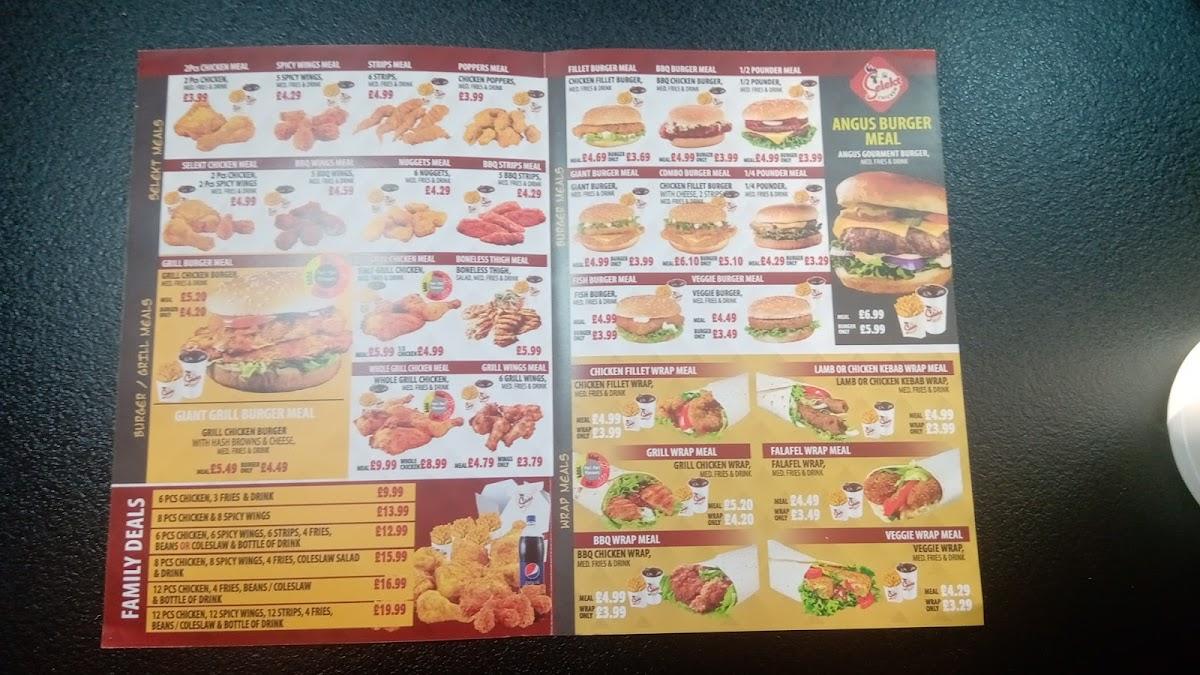 Menu at Selekt Chicken restaurant, Morecambe