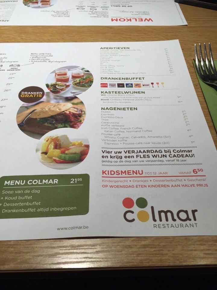 Menu at Colmar, Kortrijk, Doorniksesteenweg 212
