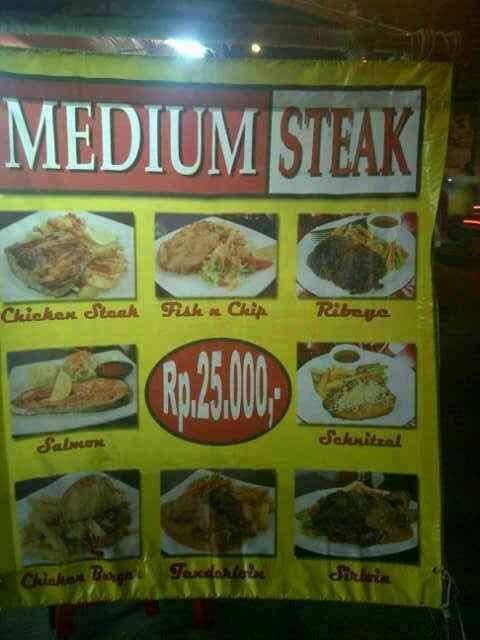 Menu at Java Steak restaurant, Jakarta, Jln. Samanhudi Raya