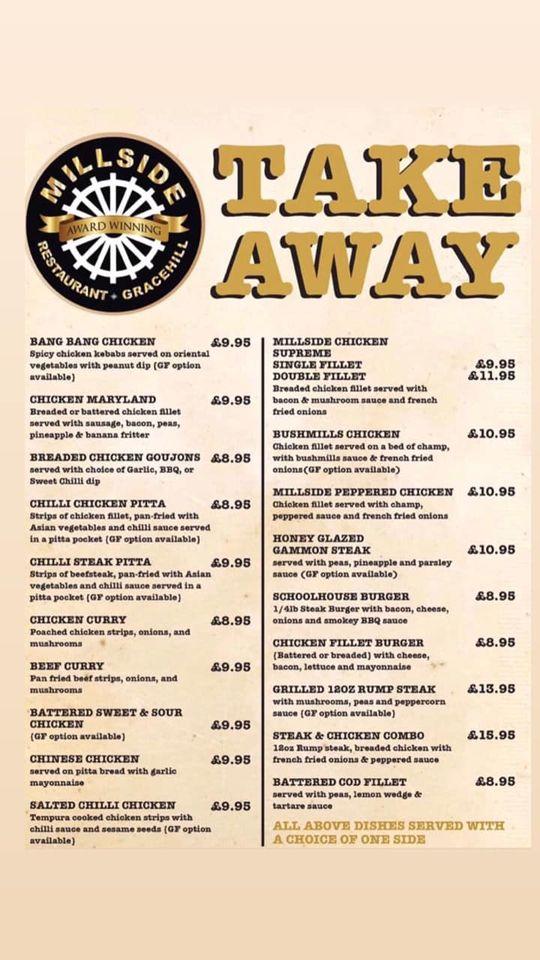 Menu at Millside Restaurant, Ballymena