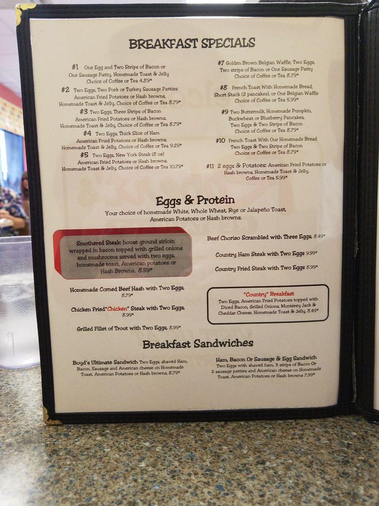 Menu at Robert's Restaurant, Tucson