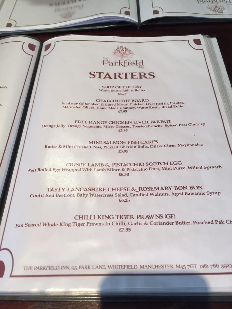 Menu at The Parkfield Inn pub & bar, Whitefield