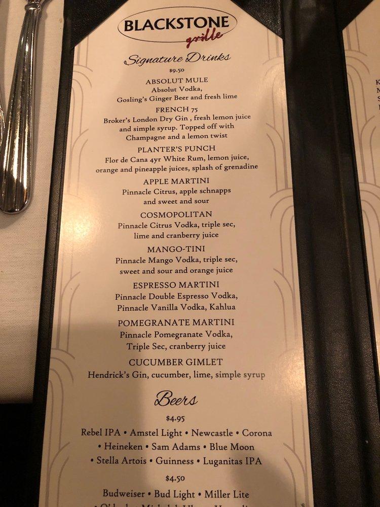 Carta del restaurante Blackstone Grille, Jacksonville