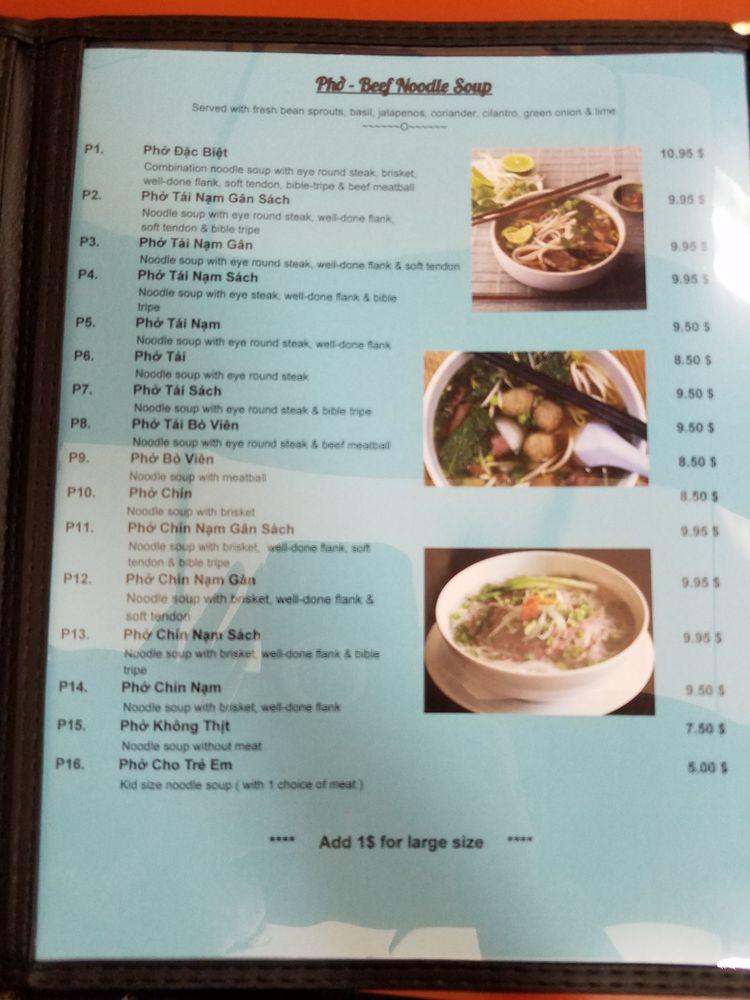 Menu at Pho Time restaurant, Enterprise