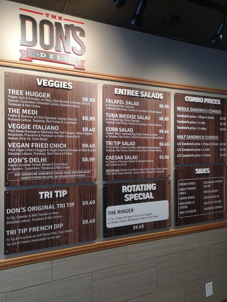 Menu at The Don’s Deli, Mountain View