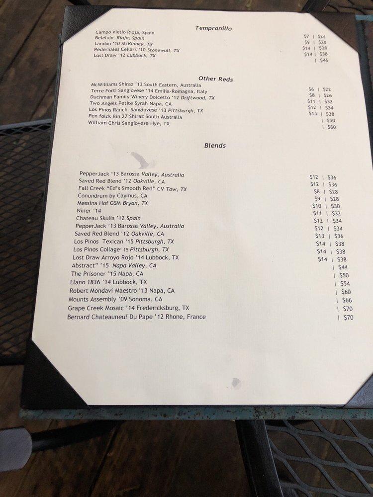Menu at The Empty Glass pub & bar, Tomball, 104 Market St