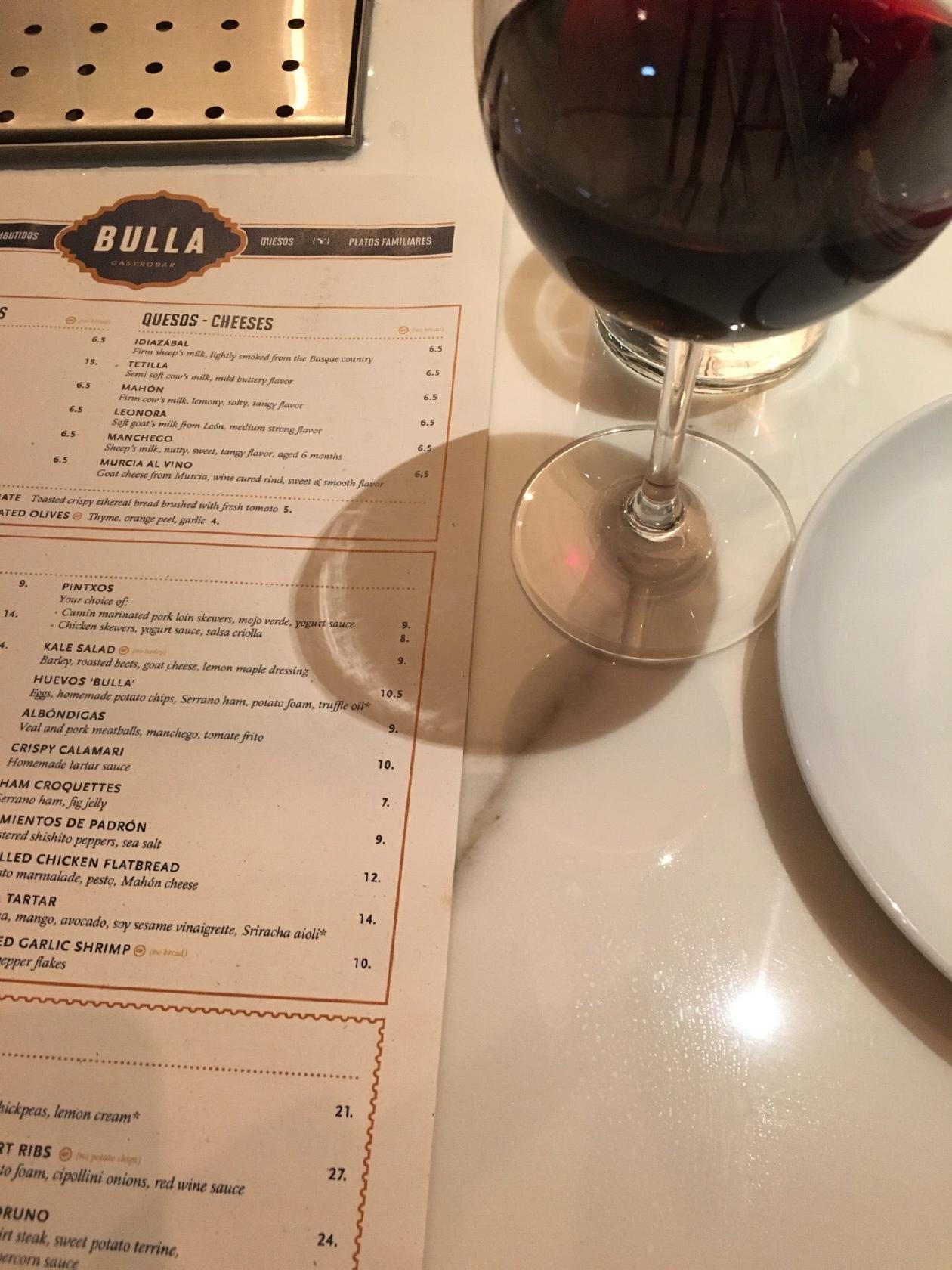 Menu at Bulla Gastrobar, Atlanta
