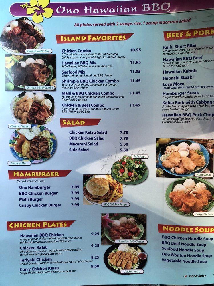 Menu at Hawaii BBQ, Portsmouth
