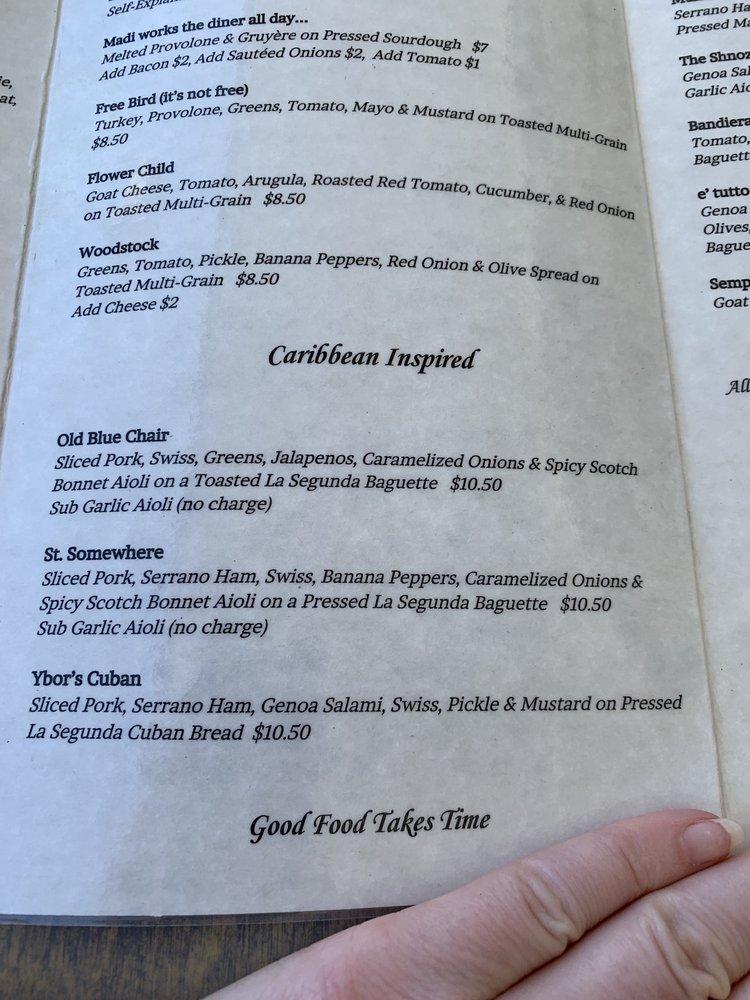 Menu at HopScotch Cafe, Dunedin