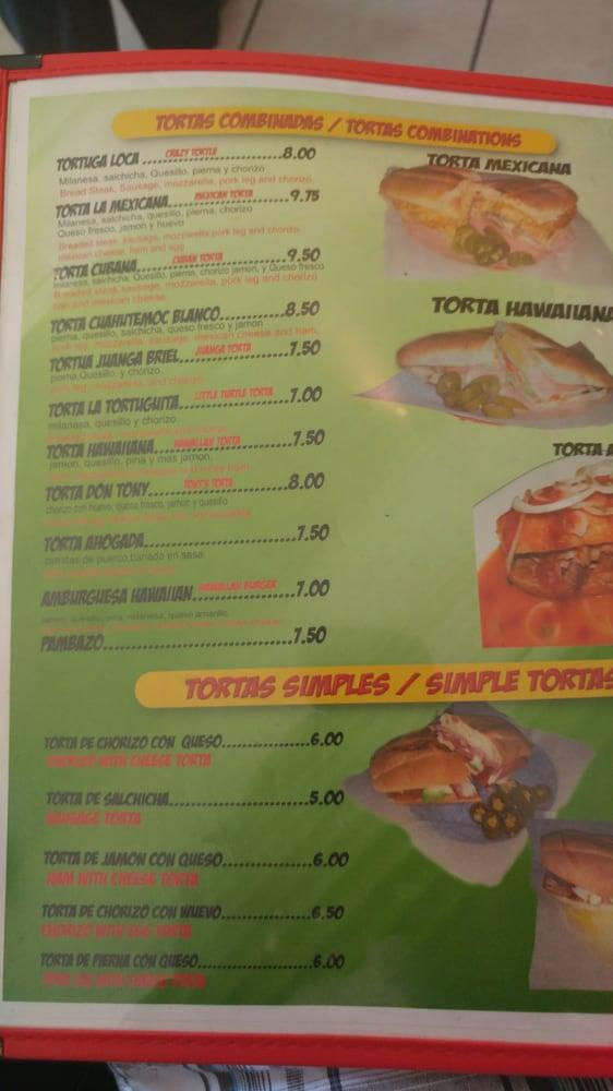 Menu at La Tortuga Loca restaurant, Wenatchee