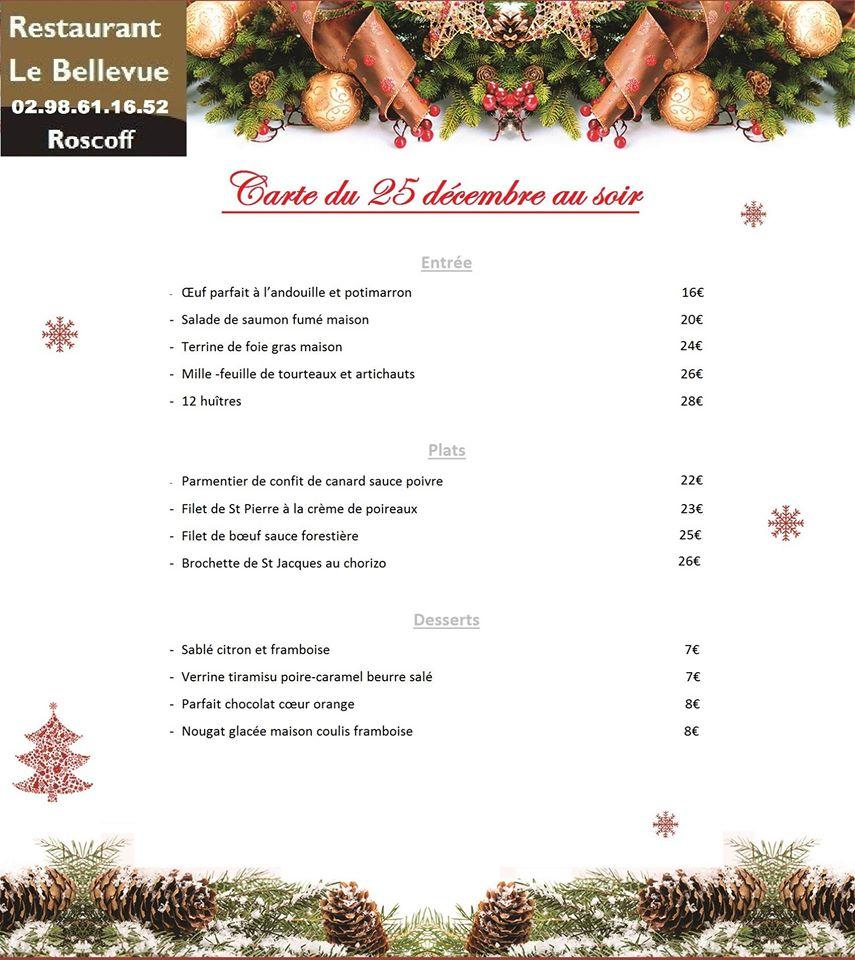 Menu au Le Bellevue restaurant, Roscoff