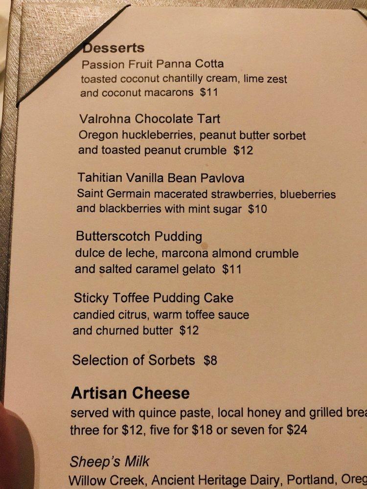Menu at GRACE restaurant, Fort Worth, 777 Main St
