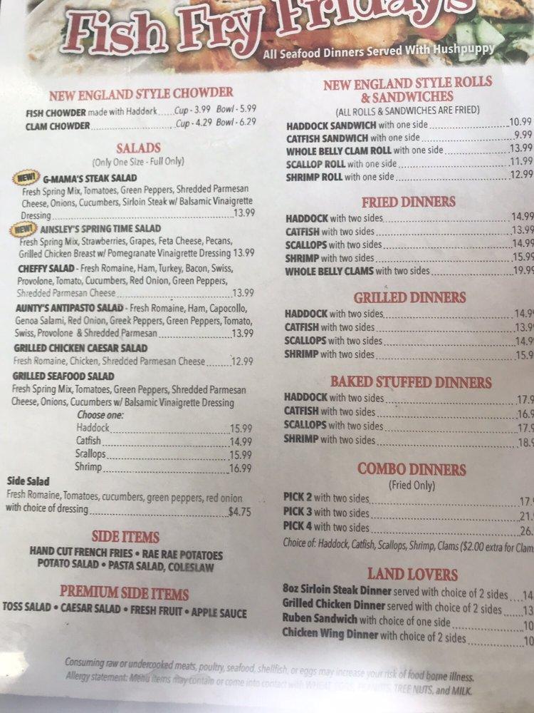 Menu at Rae Rae’s Restaurant, Fruitland Park