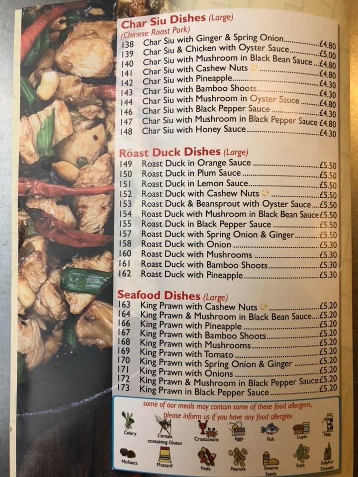 Menu at Taste Of Asia restaurant, Alloa