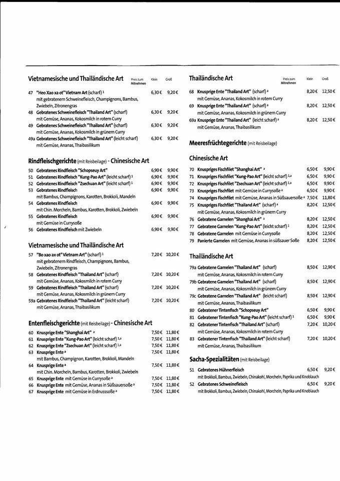 Speisekarte von Asia Haus Restaurant, Eberbach