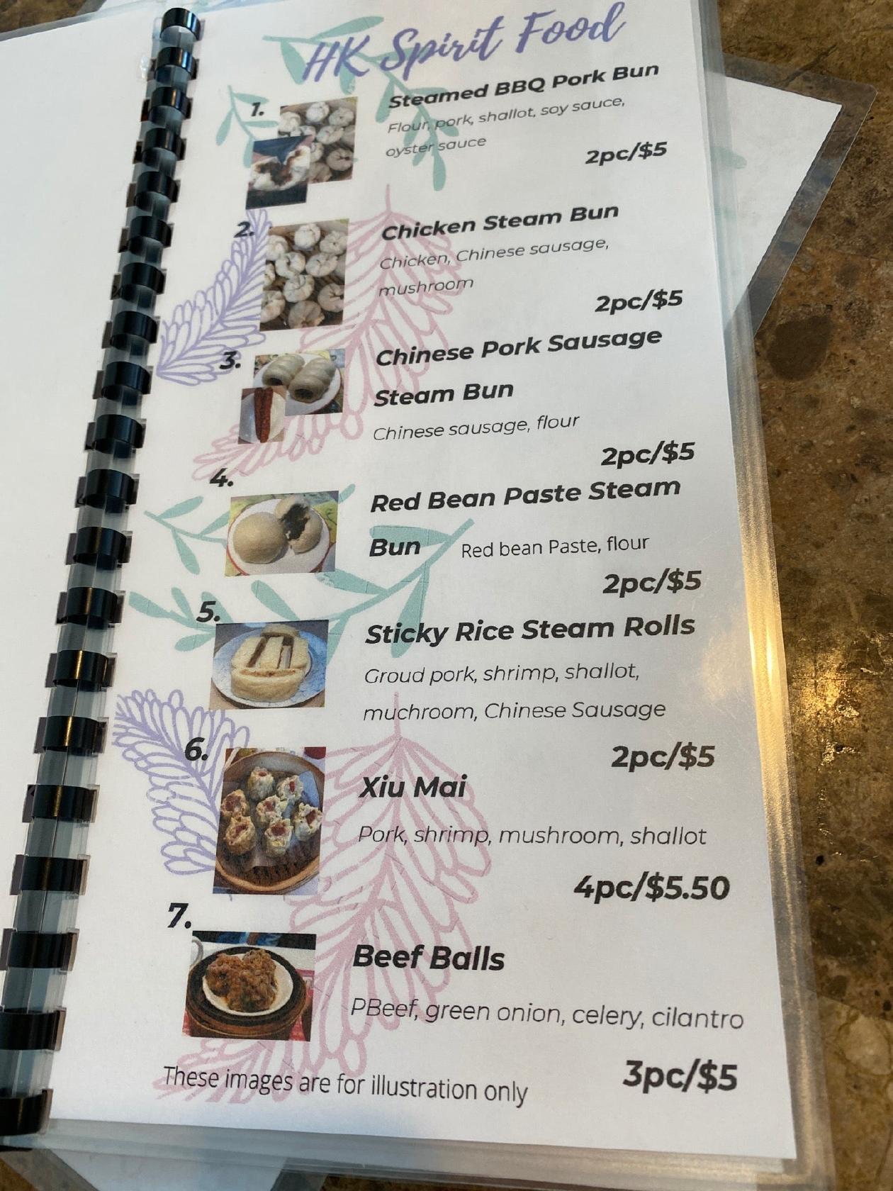 Menu at Hong Kong Spirit Food restaurant, Anchorage, 570 W 53rd Ave