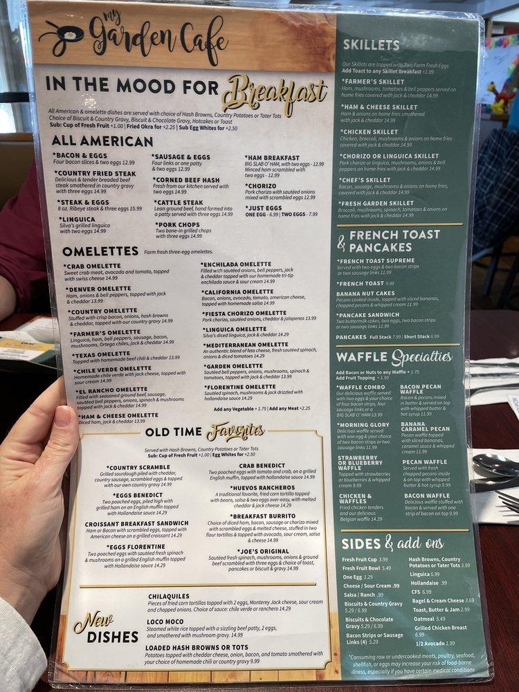 Menu at My Garden Café cafe, Sonora