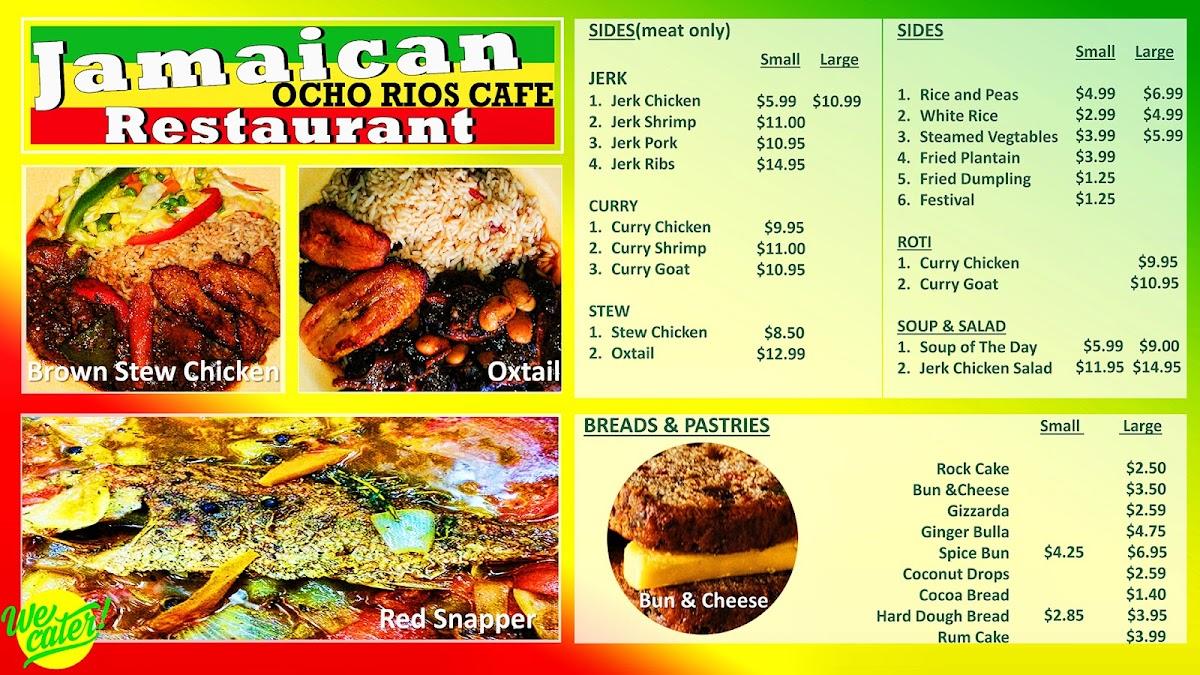 Menu at Ocho Rios cafe, Spring Hill