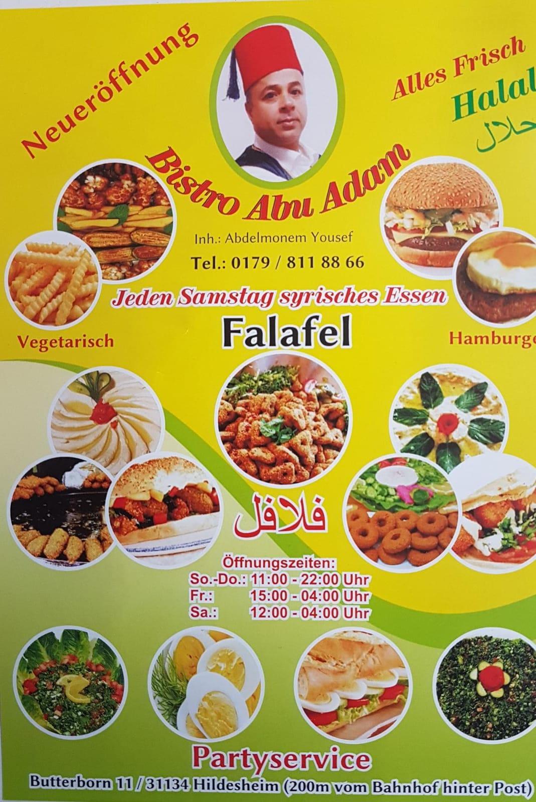 Speisekarte von Bistro Abu Adam restaurant, Hildesheim