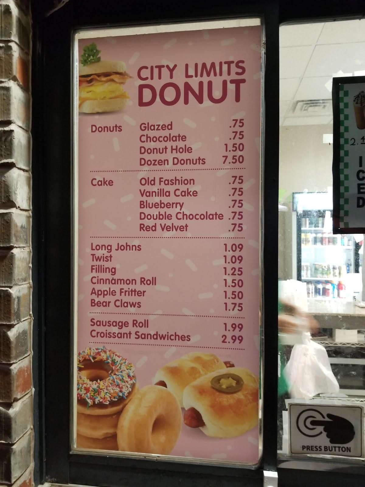 Menu at City Limit Donuts, Edmond