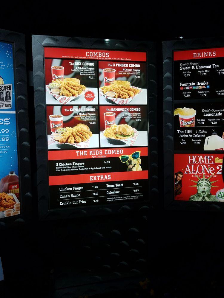 Menu at Raising Cane's Chicken Fingers fast food, San Antonio, Potranco Rd