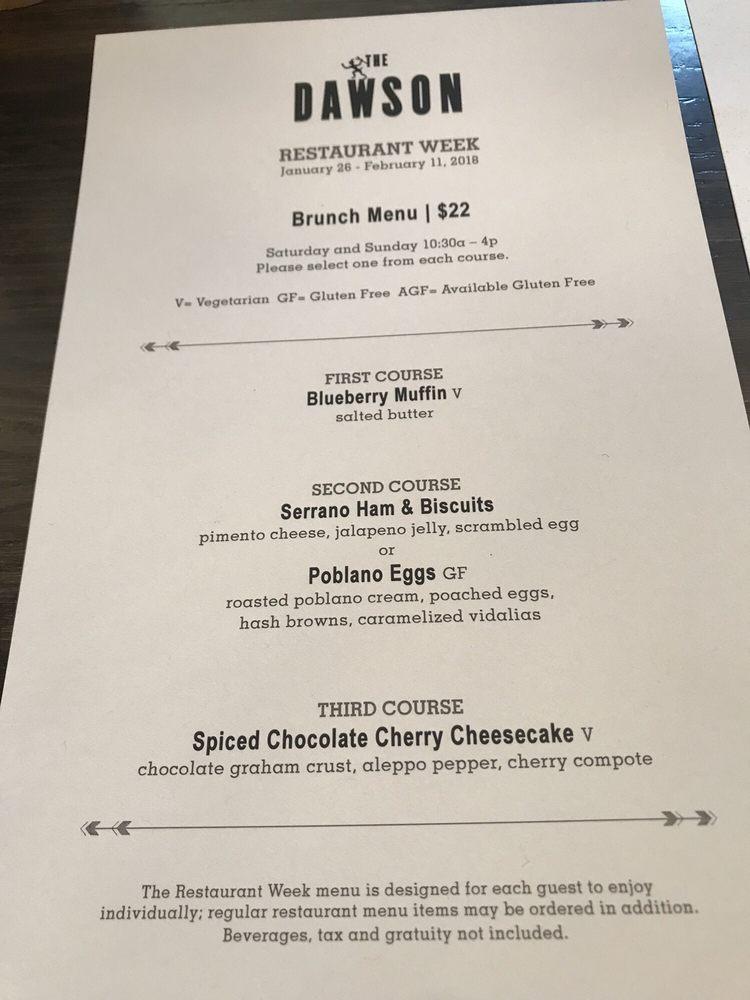Menu at The Dawson pub & bar, Chicago